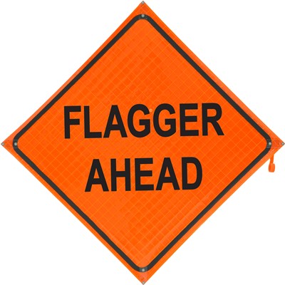 “Flagger Ahead” Roll-Up Sign | SAF-T Enterprises